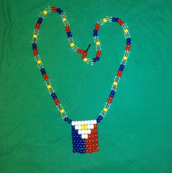 Items similar to Philippines Bead Flag necklace on Etsy