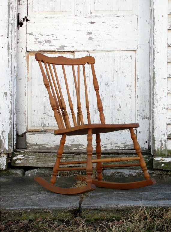 Items similar to 45 DOLLAR SHIPPING/ Antique Wooden Rocking Chair ...