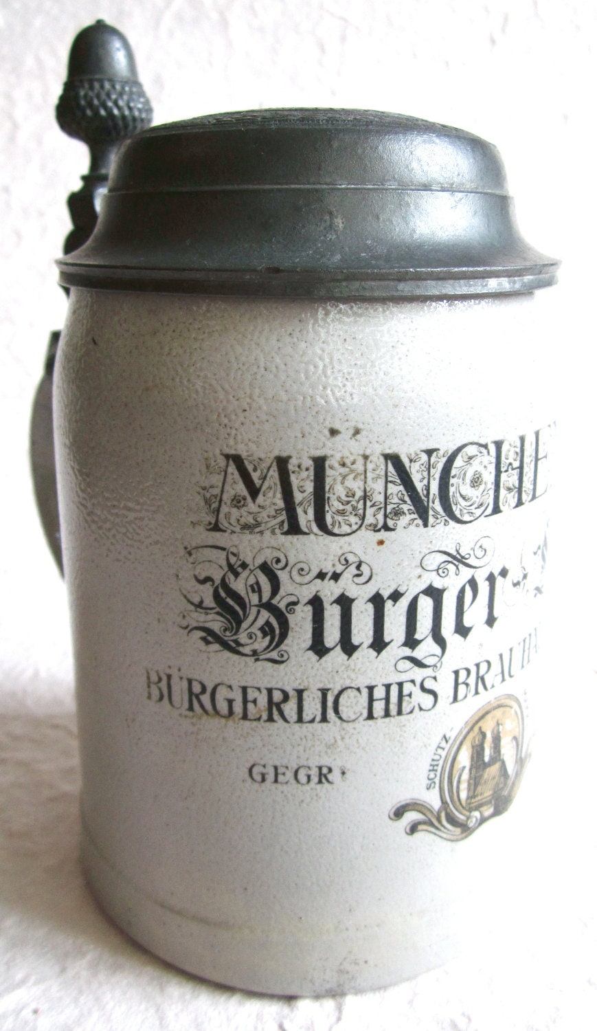 SALE//Vintage beer tankard, mug, German stein, breweries, stoneware and ...