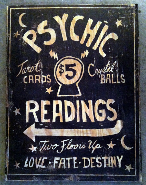 Psychic Readings Wood Sign