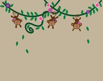 Monkey vine decal | Etsy