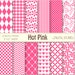Hot Pink Digital Paper: HOT PINK Basic Floral