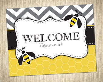 Unique bee welcome sign related items | Etsy