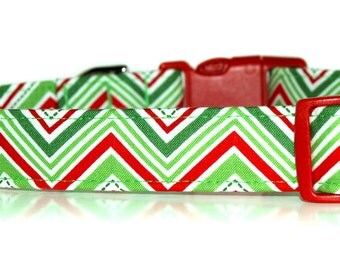 Christmas Chevrons ,,,,Custom Christmas Dog Collar
