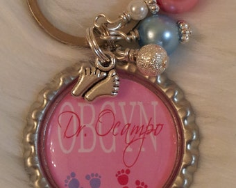 OBGYN keychain, doctor keychain, OBGYN gift, doctor gift, NICU nurse ...