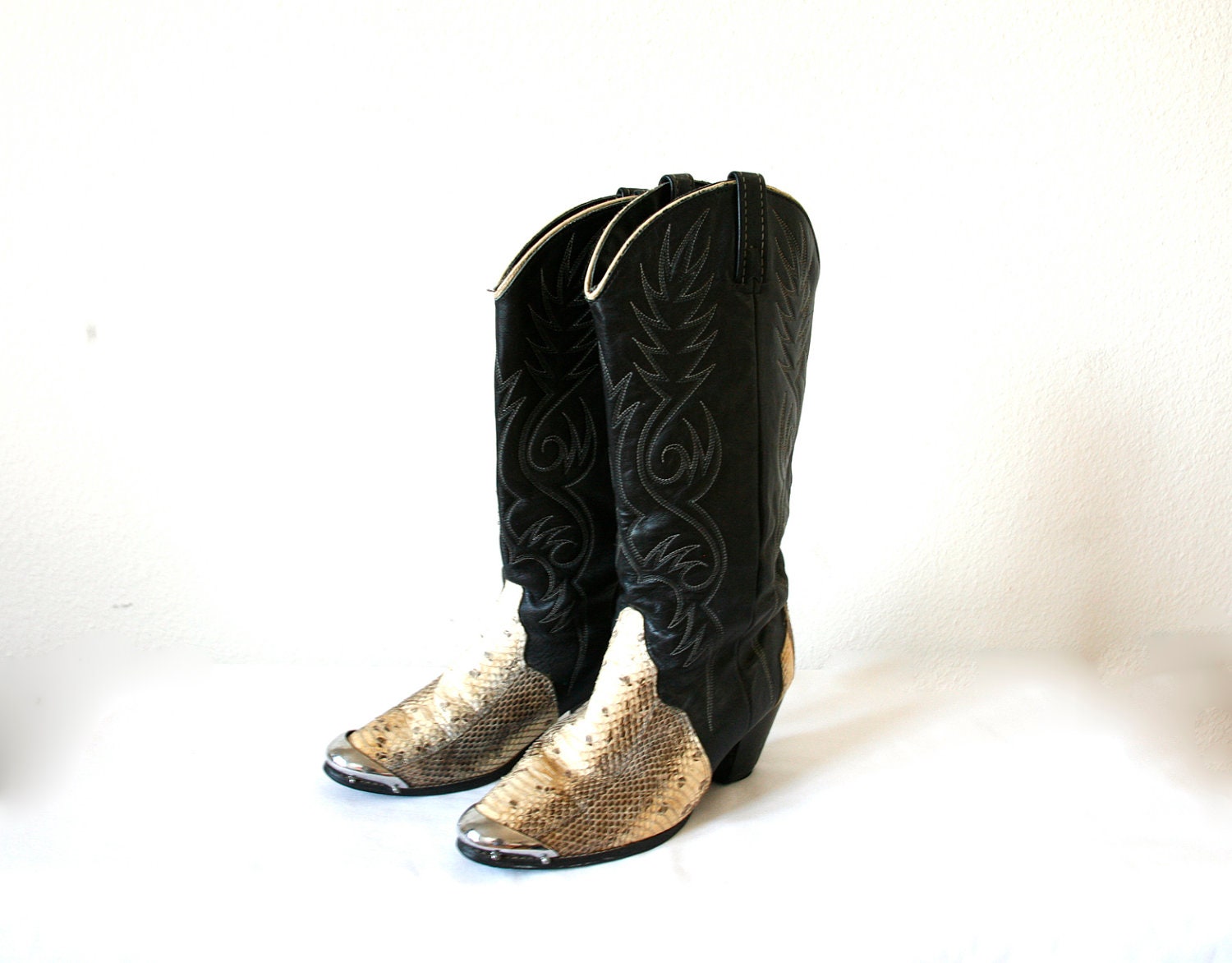 Faux Snakeskin Cowboy Boots Steel Plate Toe ACME by VintageReBelle
