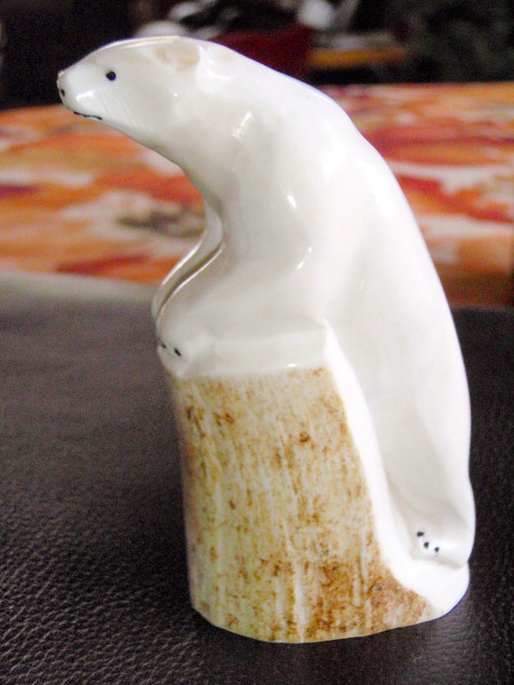 Walrus ivory tusk polar bear carving Ca. mid by NostalgicJourneys