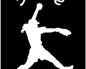 Vinyl Softball sticker, Fastpitch, Pitcher sticker, softball sticker ...