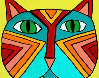 Popular items for abstract cats on Etsy