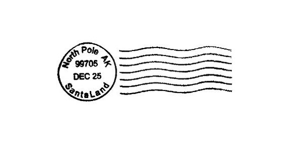 Items similar to North Pole Santa Postmark for Christmas Rubber Stamp ...