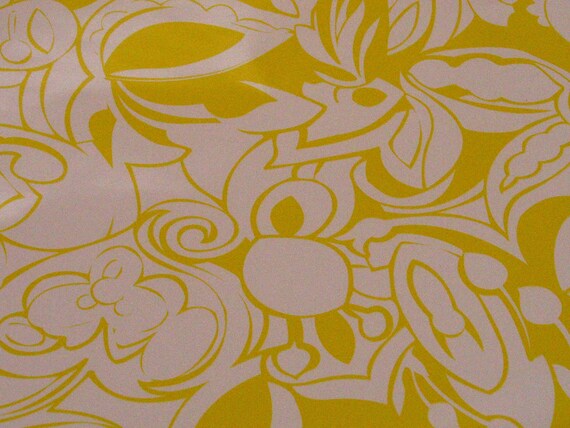 Bright Neon Yellow Floral Pattern Contact Paper-Remnant Pieces