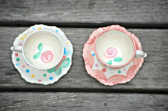 Tea Party Favors // Personalized Tea Cups Handpainted..