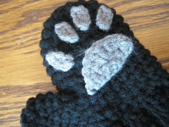 Paw Print Toddler Mittens