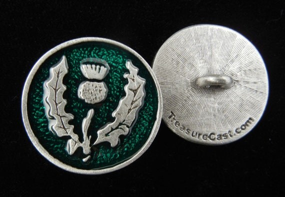 Scottish Thistle Buttons Set of FIVE Your Choice by treasurecast