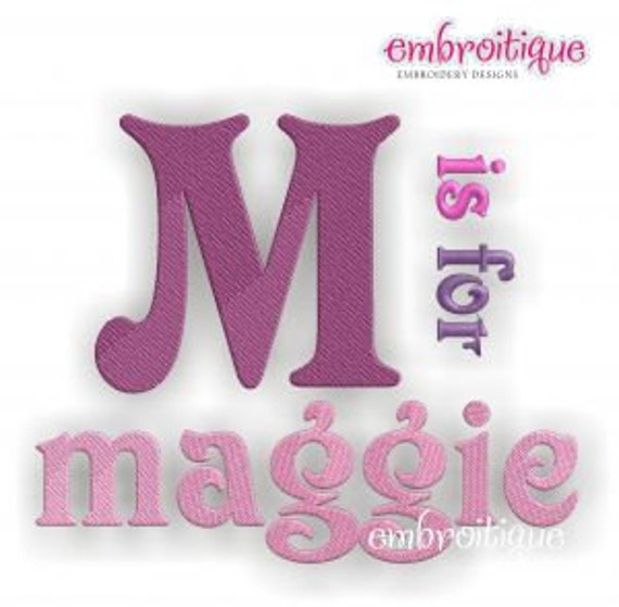 Maggie Monogram Font Set Machine Embroidery Font Alphabet