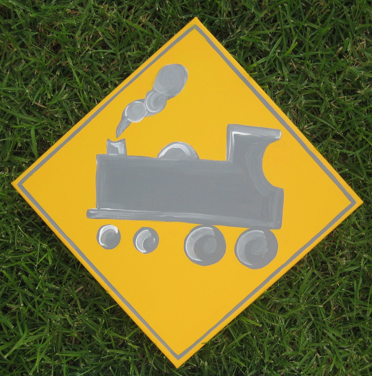 Hand painted stop street sign wall artroad by thepresentplace