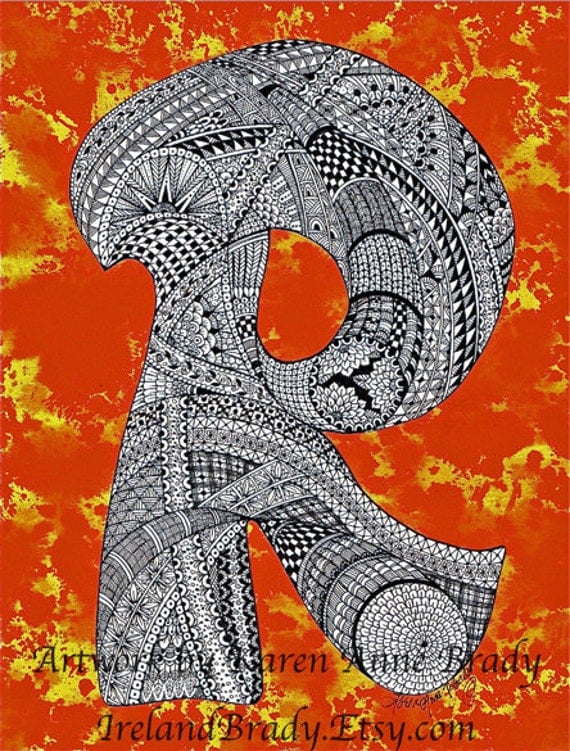 Alphabet Letter R an ACEO open edition authorized by IrelandBrady