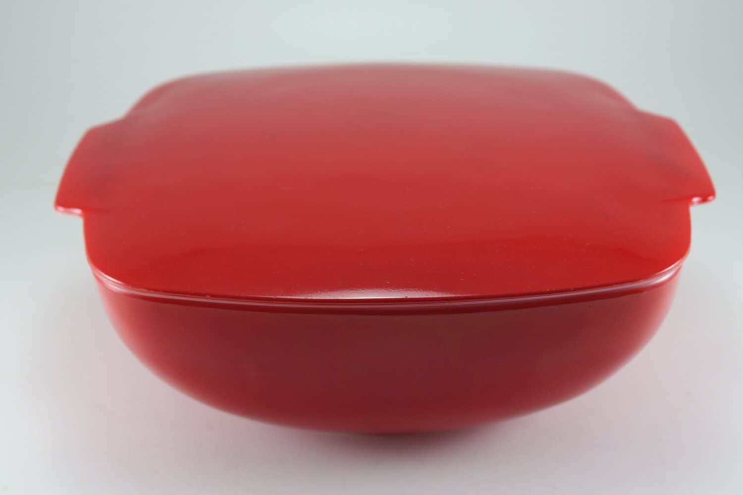 Vintage Red Pyrex Square Lidded Casserole Dish
