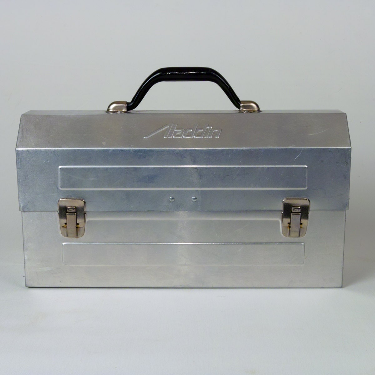 Vintage Industrial Aluminum Aladdin Lunch Box