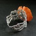 Orange Rose Ring. Orange Flower Ring. Filigree Ring.