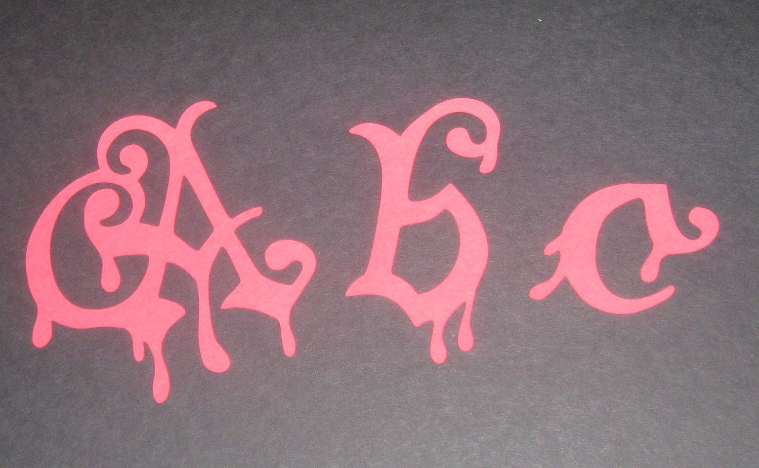 Vampire Blood font alphabet numbers goth wedding party