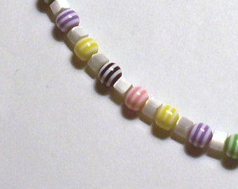 Handmade Girl's 14 Beaded CANDY NECKLACE Purple