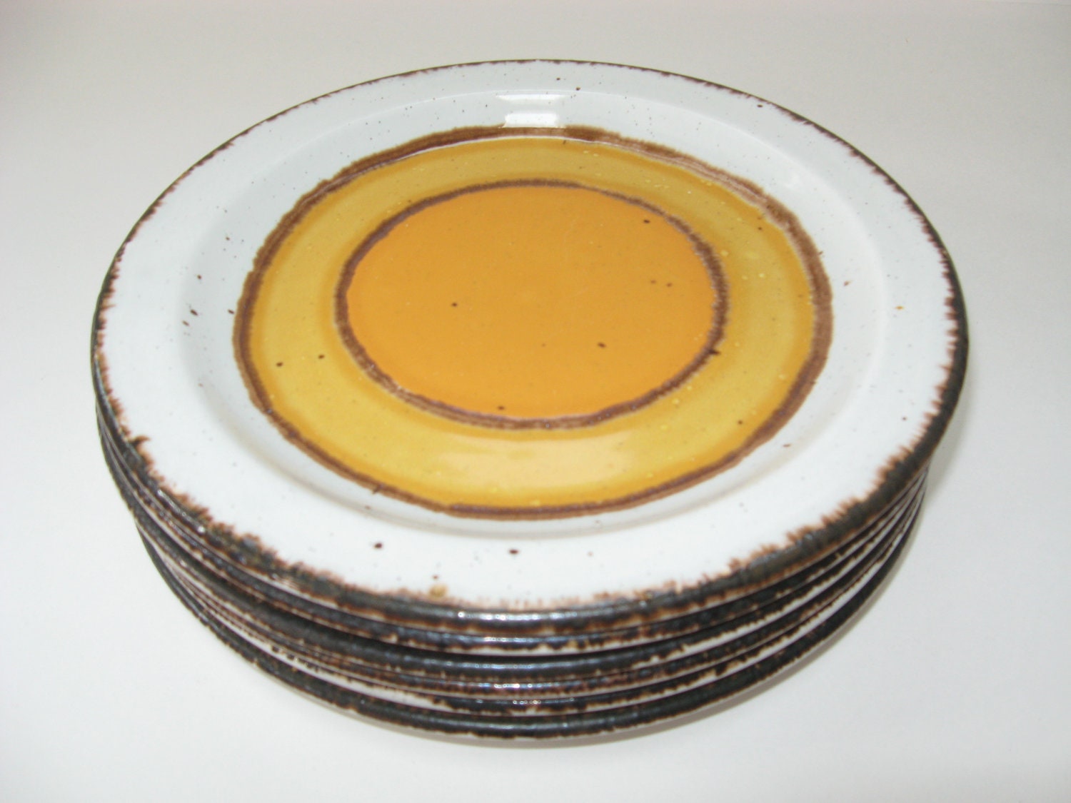 Midwinter England Stonehenge Sun Set 6 Bread Plates Mid