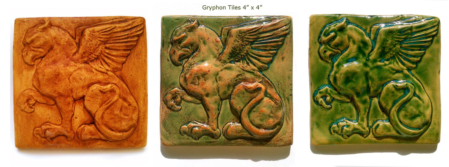 Gryphon / Griffin / Griffon Ceramic Tile with by ZandaPanda
