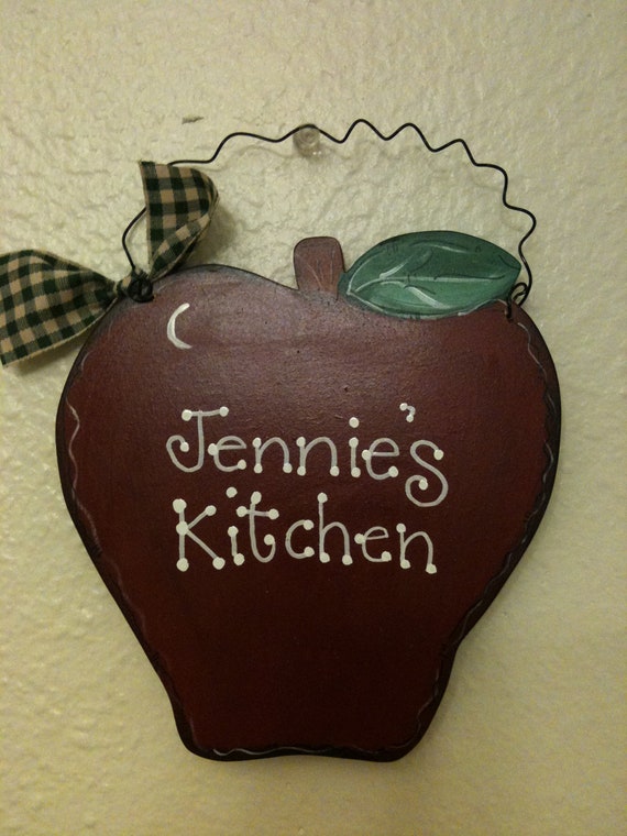 Items similar to Personalized Apple sign Kitchen fruit decor country ...