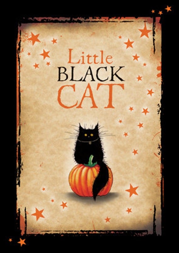 Little Black Cat Halloween card