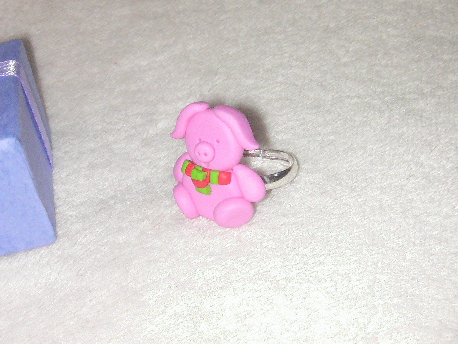 Pig Ring made from Polymer Clay Fimo