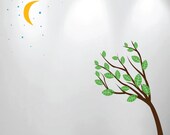 Items similar to Large Wall Tree Nursery Decal Moon Stars Night Sky ...