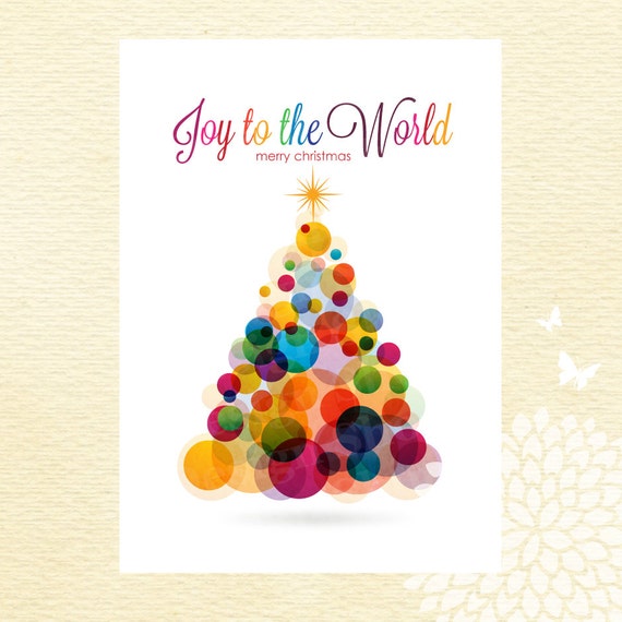 Items similar to Modern Colorful Christmas Card Set of 8 (Printed on ...