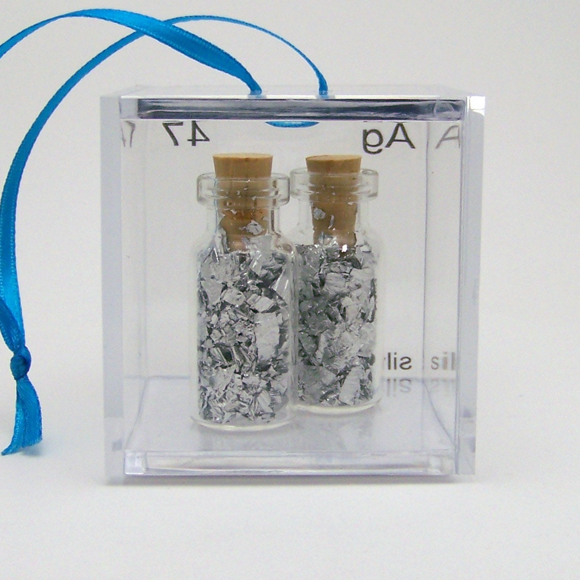 Silver Periodic Table of Elements Cube Ornament