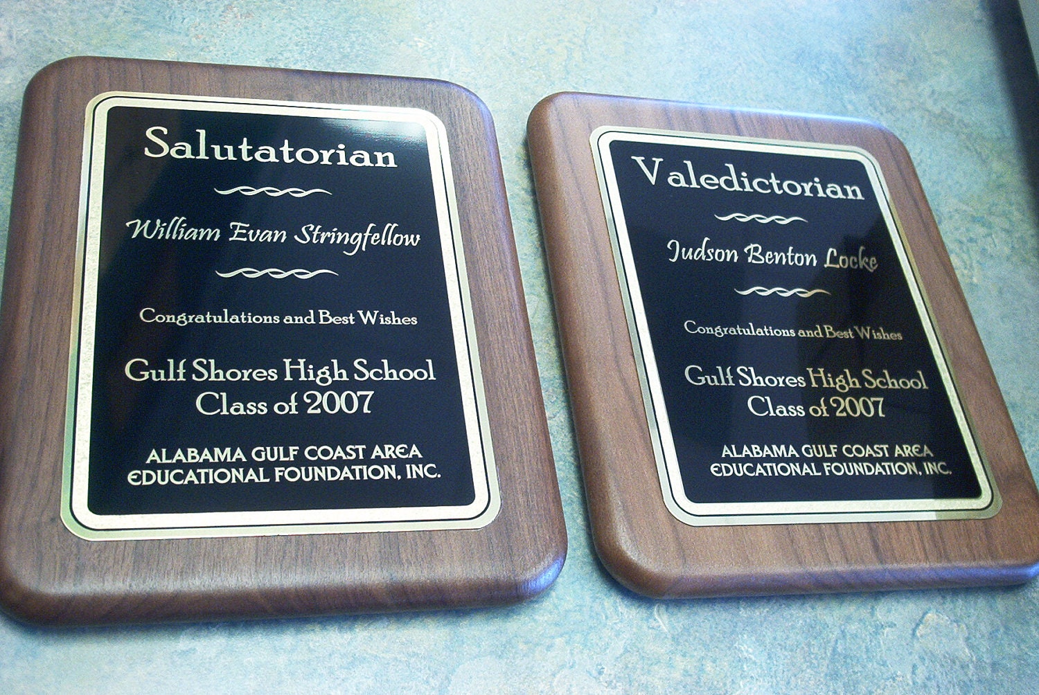 Valedictorian/Salutatorian School Plaque 8 x 10