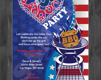 Labor day invite | Etsy