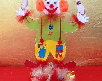 Circus Clown Centerpiece or Birthday Cake Topper
