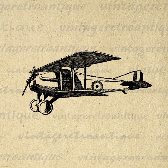 Classic Airplane Graphic Printable Download Antique Plane Image Digital ...