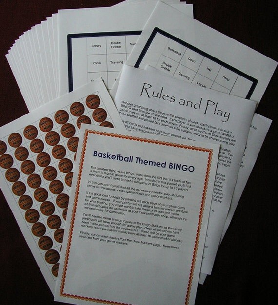 Basketball Themed Bingo Set