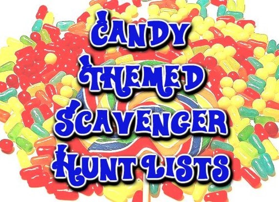 Candy Themed Scavenger Hunt List Collection