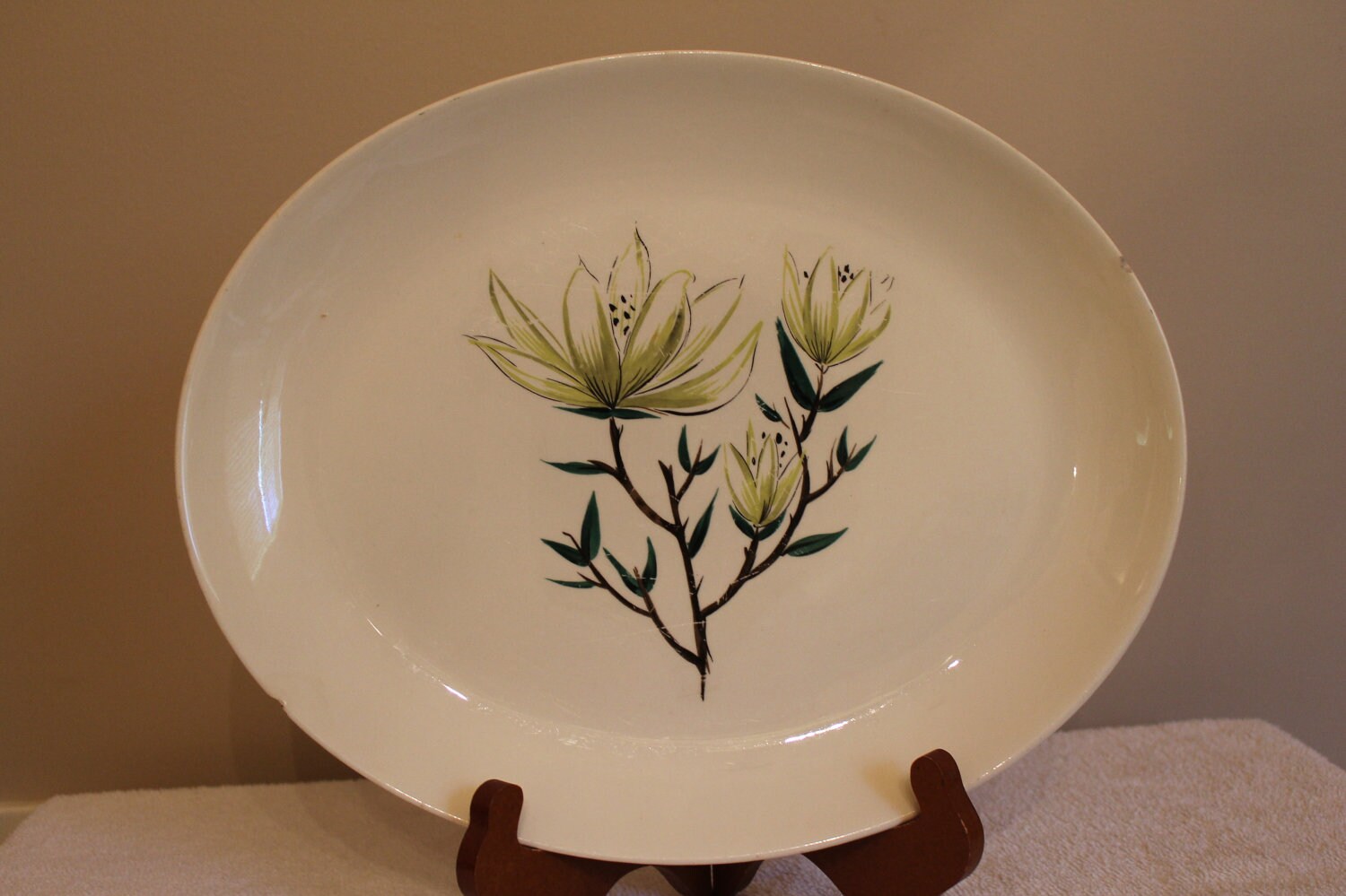 Homer Laughlin Rhythm Floral Serving Platter 1952 – Haute Juice