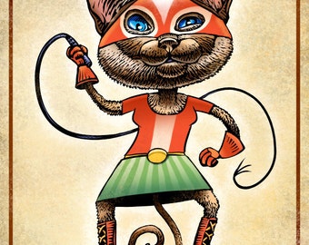 A Clowder of Cats 11 x14 cat art print by ChetArt on Etsy