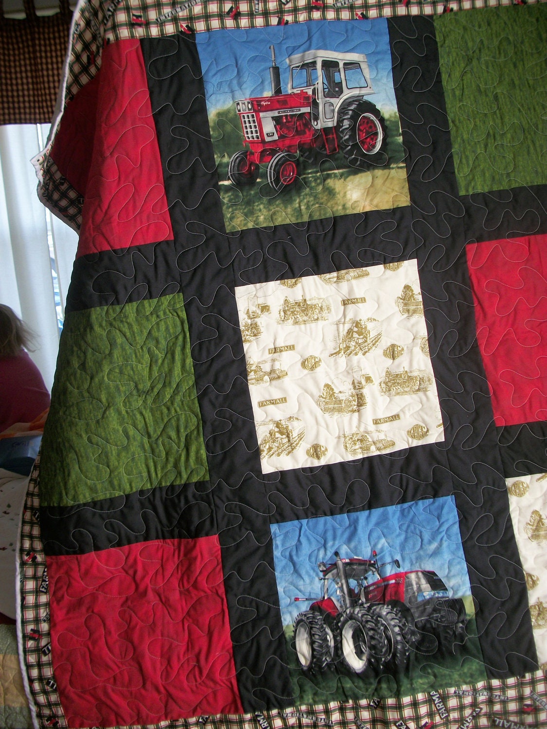 Farmall International Harvester Tractor baby quilt