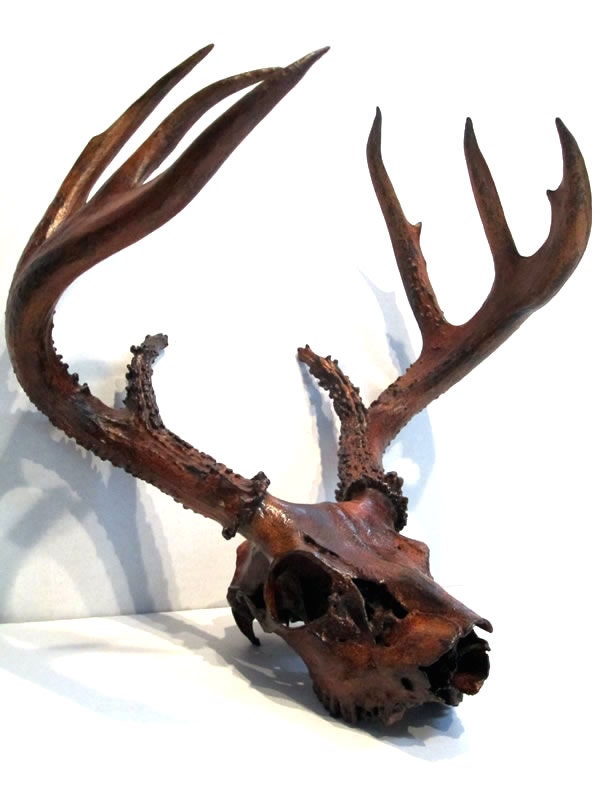 Deer Skull Black Iron and Rust Natural Patina by CustomAntlers
