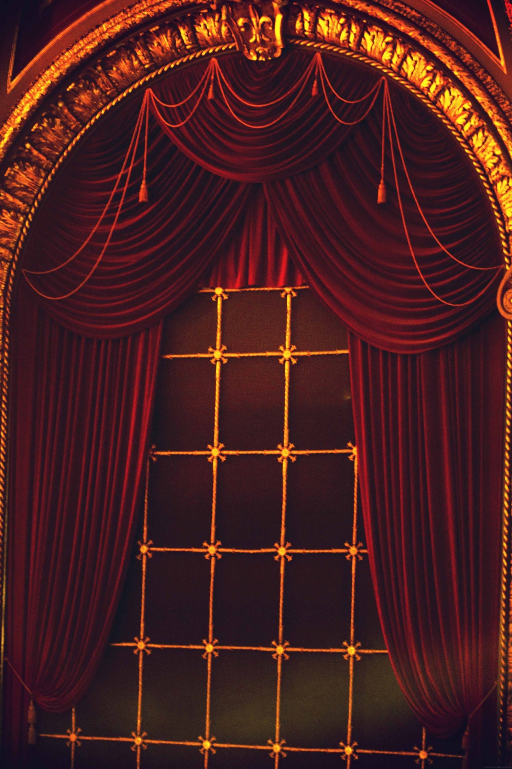 Photo Print Dramatic Theater Window Velvet Drapes Theatre
