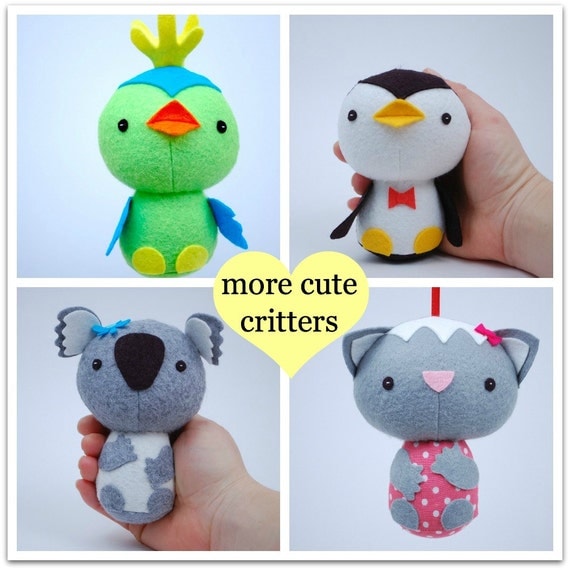 More Cute Critters PDF Sewing Pattern for Easy to Sew Felt