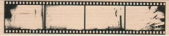 Film strip stamp rubber stamps wood mounted 18921