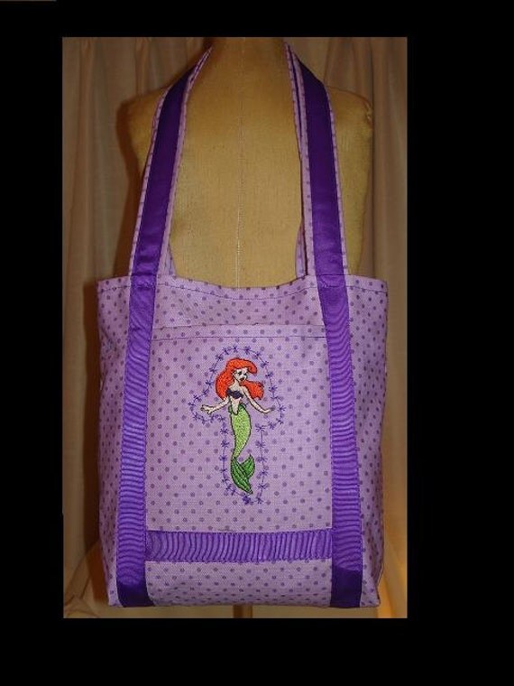 Ariel Little Mermaid Inspired TotePurseOvernight