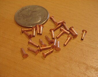 25 pieces - 1/16 inch nail head copper rivets - For Jewelry cold ...