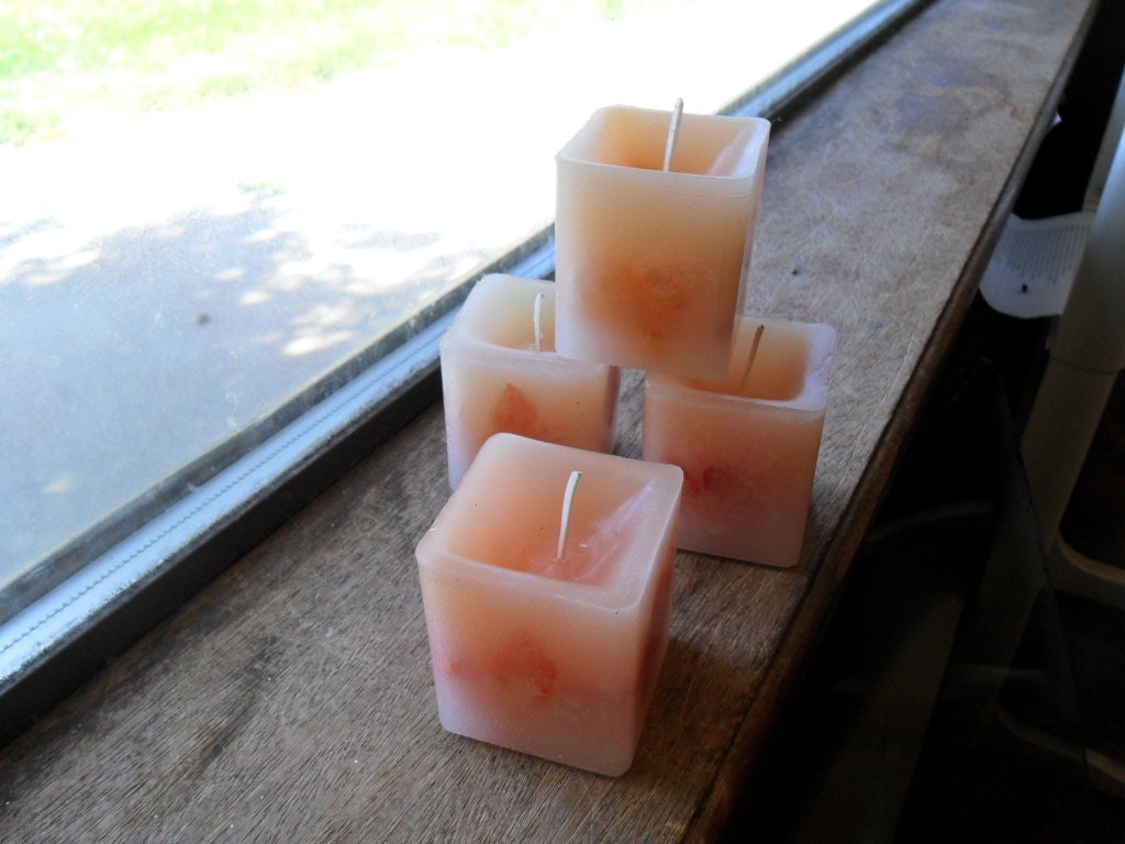Mulled cider scent square votive candle handmade candle 1